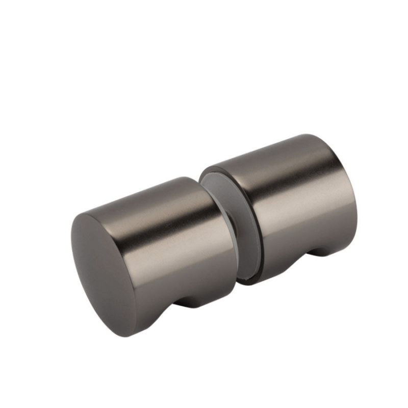 Douchedeur knop gun metal | Glasopmaat.be